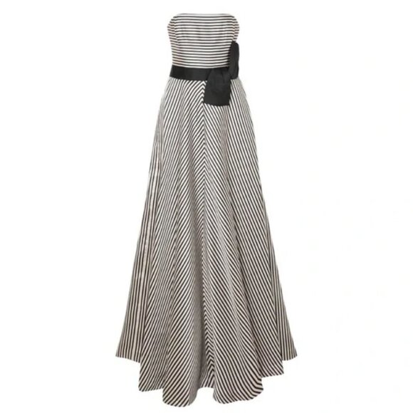 Halston Heritage | Dresses | Nwt Halston Heritage Stripe Black White ...
